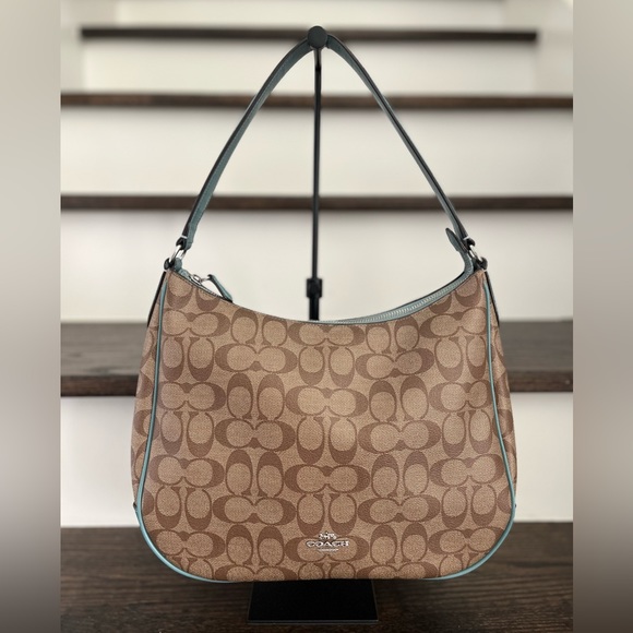 Coach | Bags | Coach Signature Canvas Leather Zip Boho | Poshmark